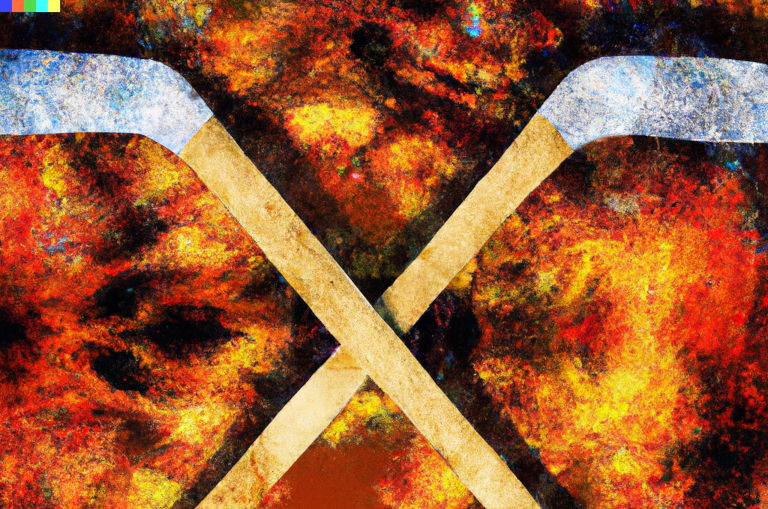 Crossed Hockey Sticks